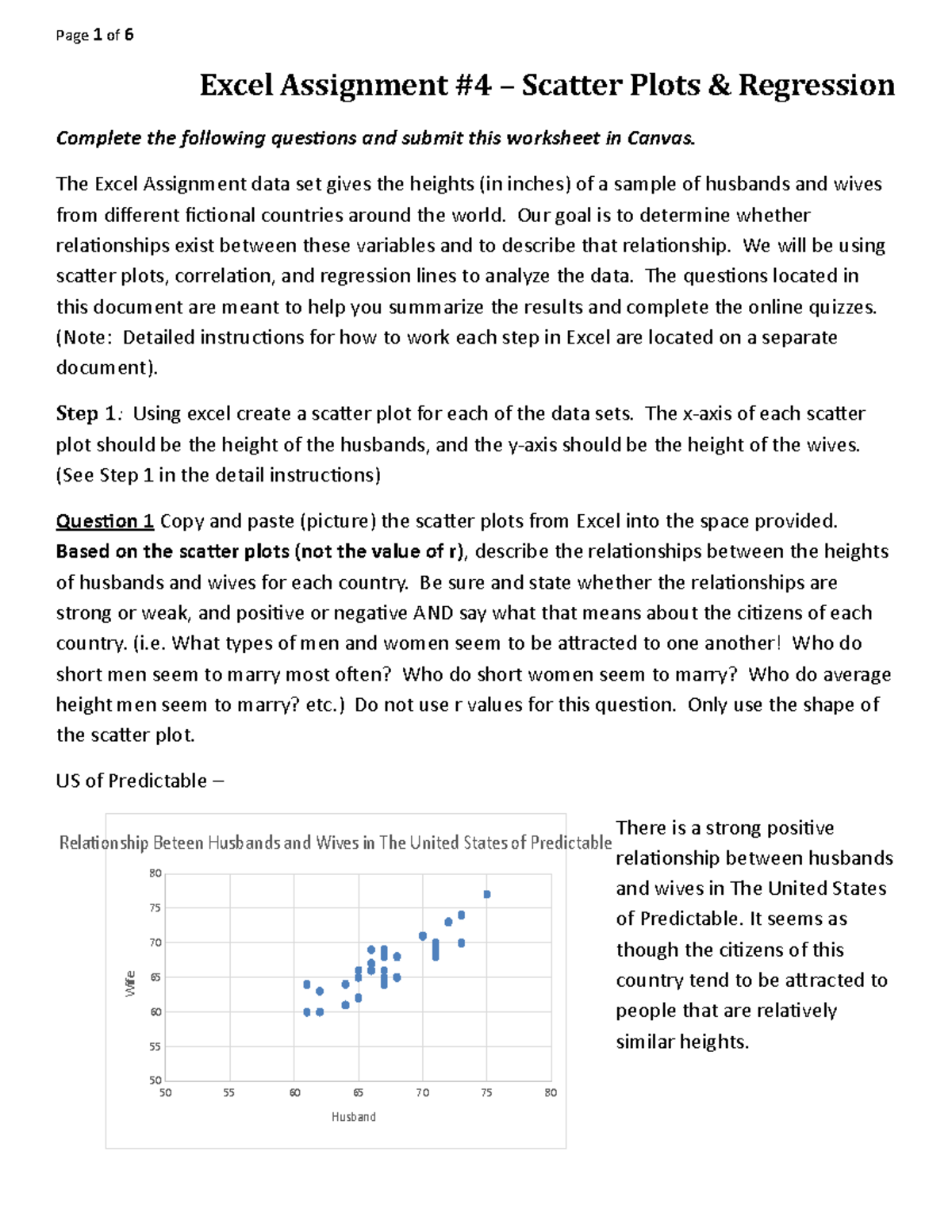 Excel Assignment #4 - The Excel Assignment data set gives the heights (in inches) of a sample of ...