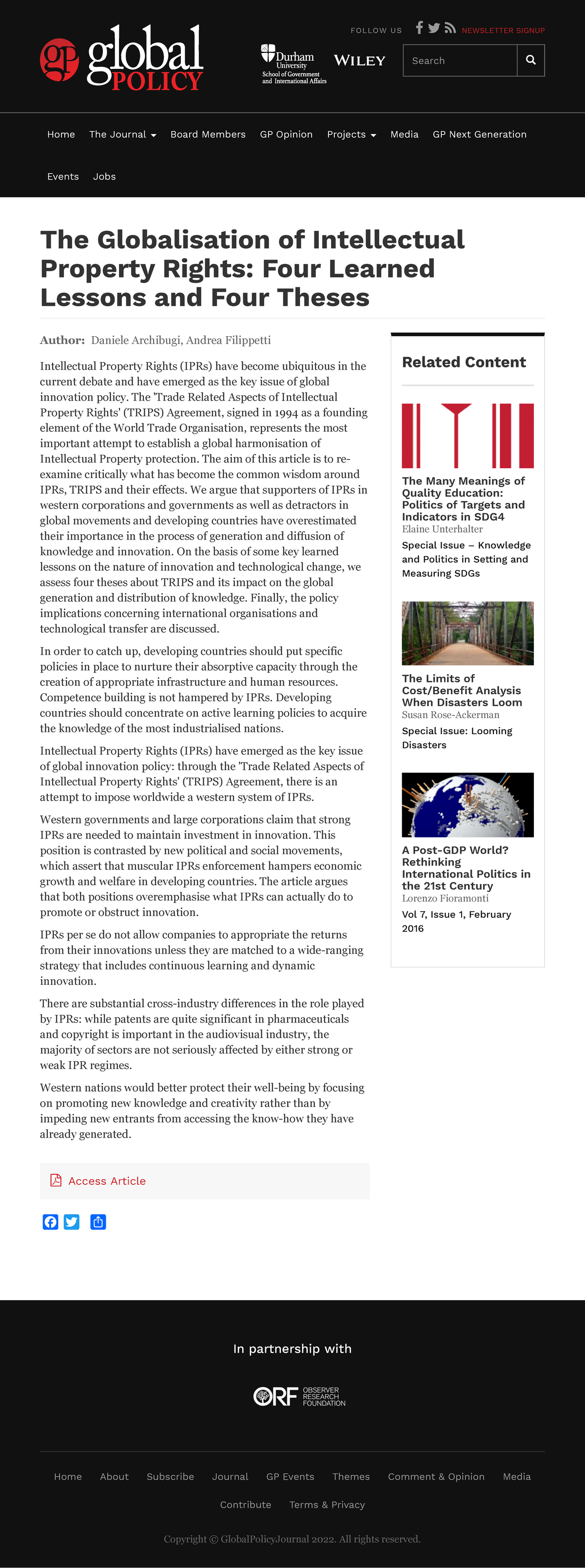 The Globalisation of ipr - In partnership with Copyright ...