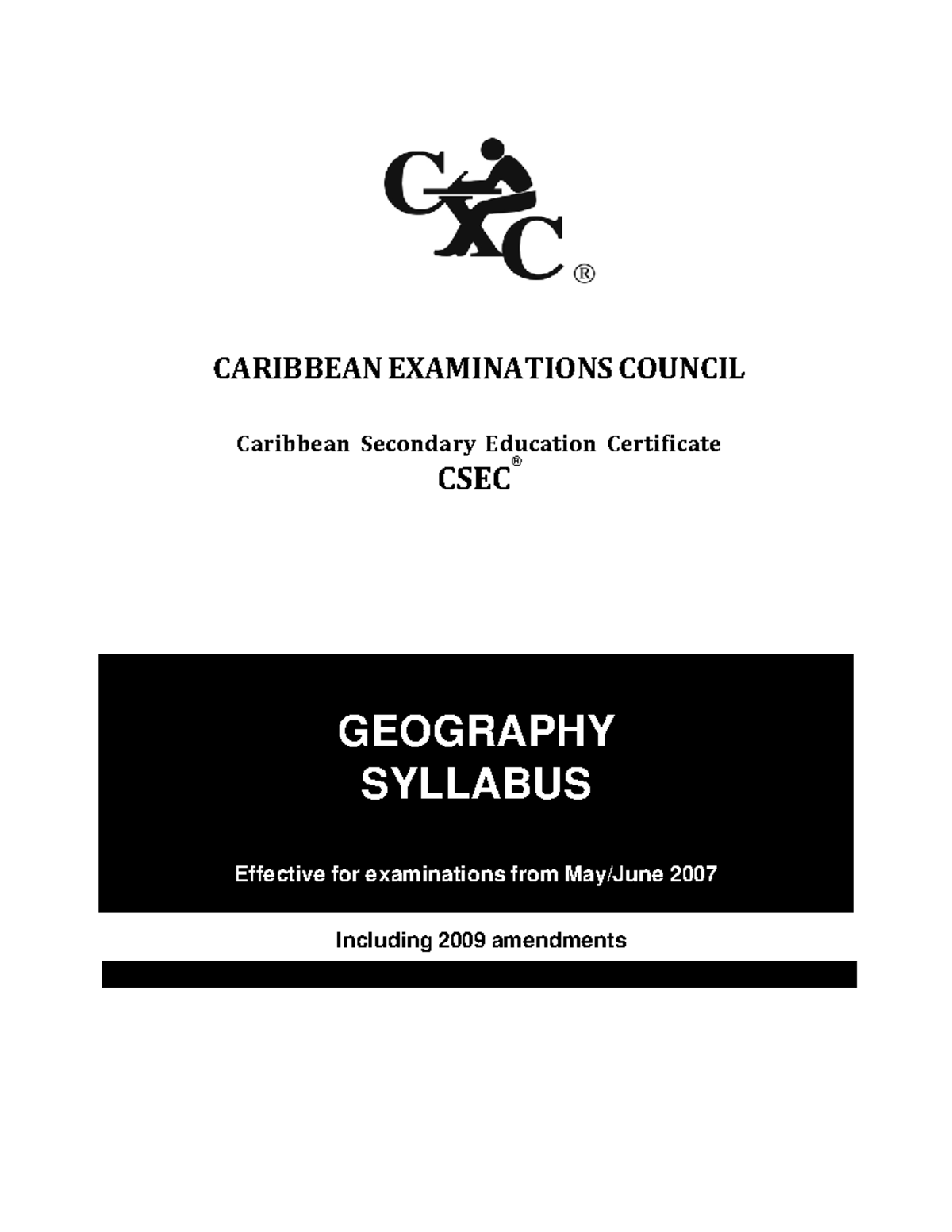 CSEC Geography - Helps understanding - CARIBBEAN EXAMINATIONS COUNCIL ...