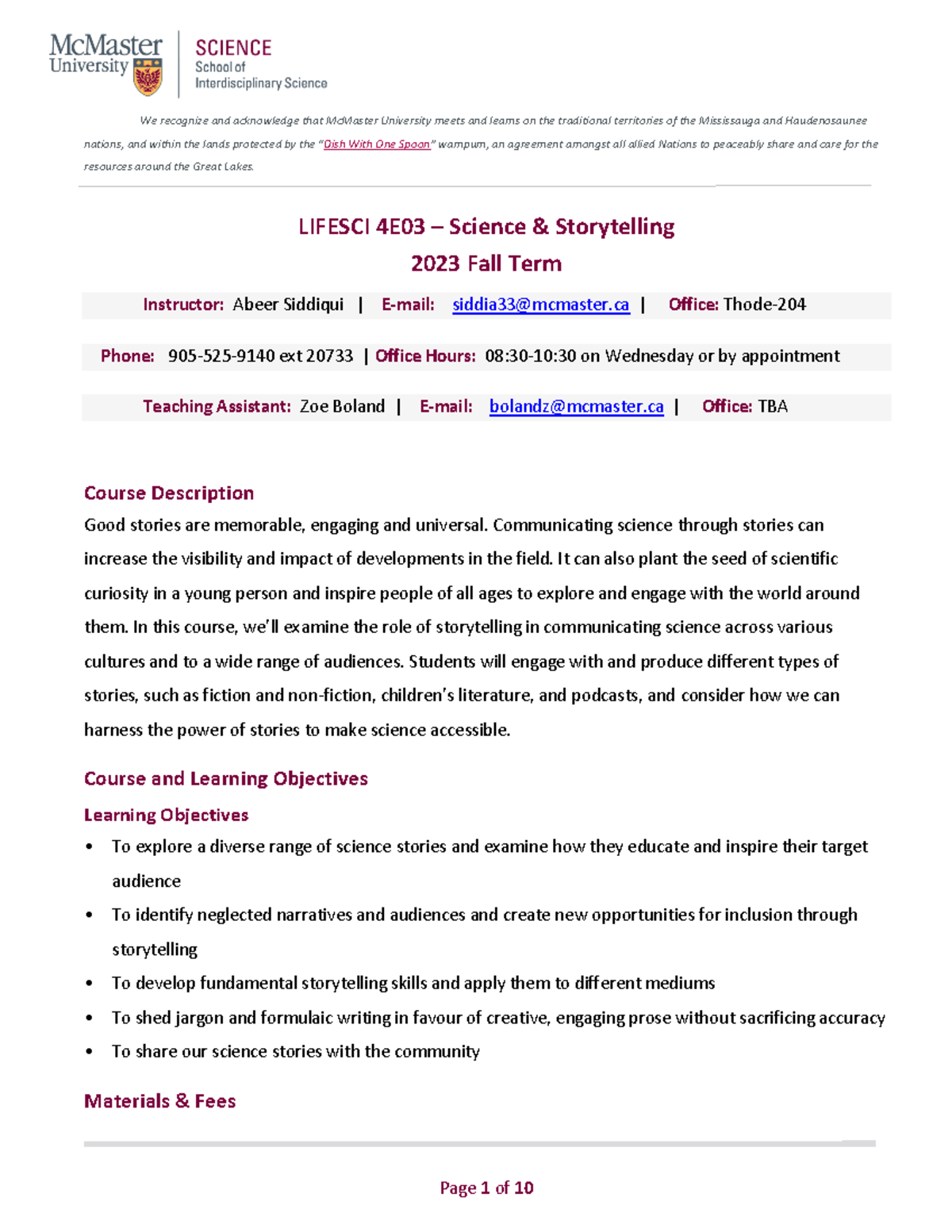 Course Outline - vdj fhuf dhfkh dhf fhiof. fdo if - We recognize and ...