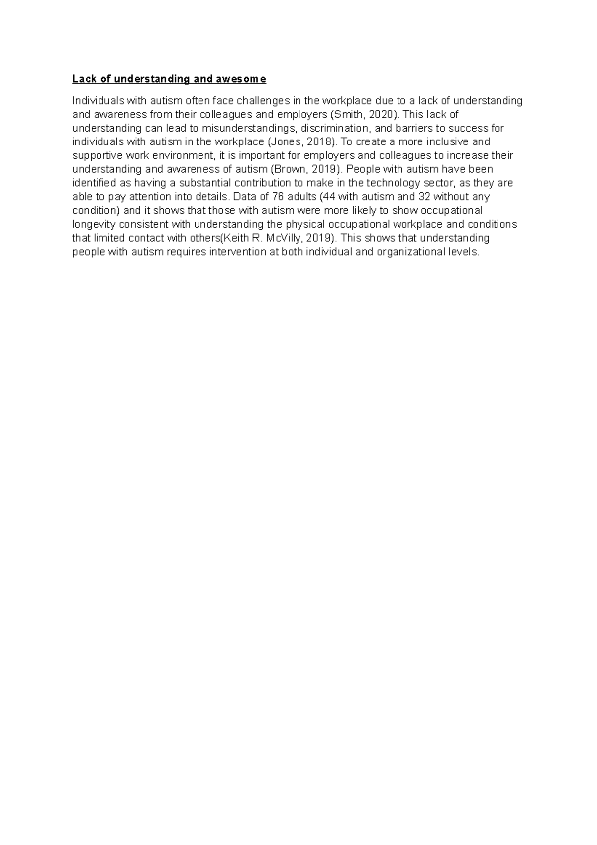 Lack of understanding and awareness - This lack of understanding can ...