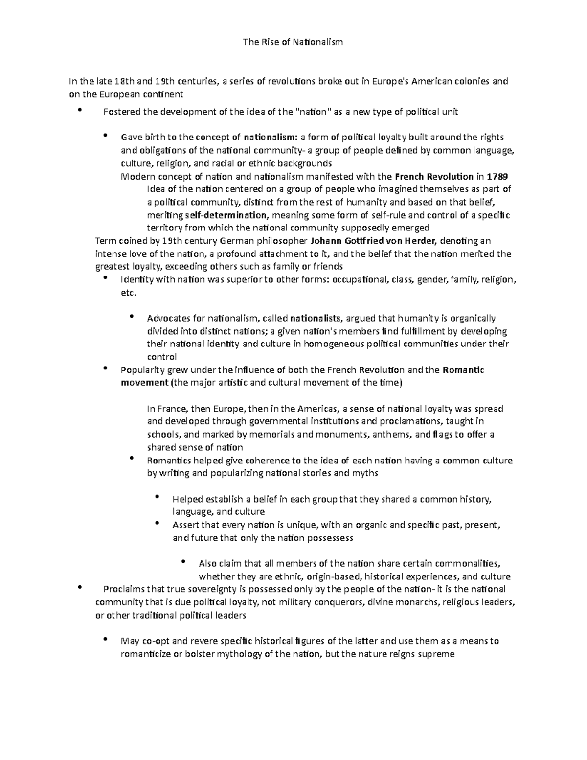 The Rise of Nationalism - In the late 18th and 19th centuries, a series ...