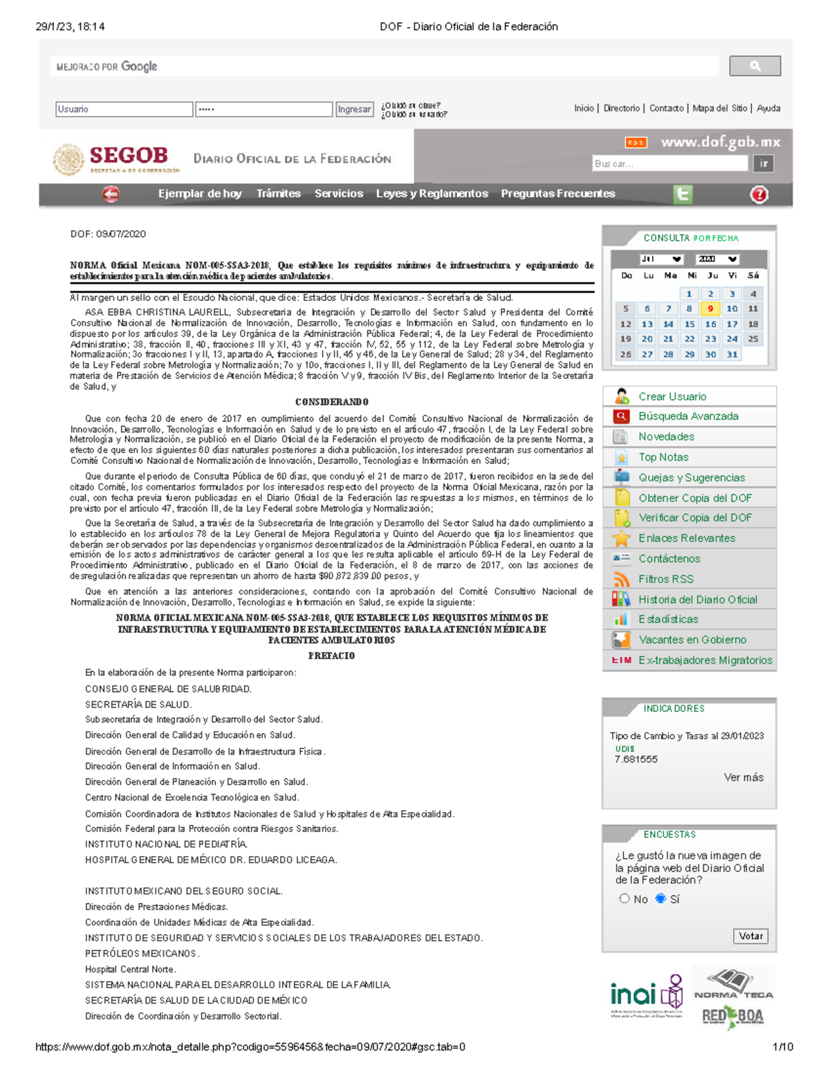 NOM 005 SSA3 2018 - Norma oficial mexicana que establece los requisitos mínimos de ...