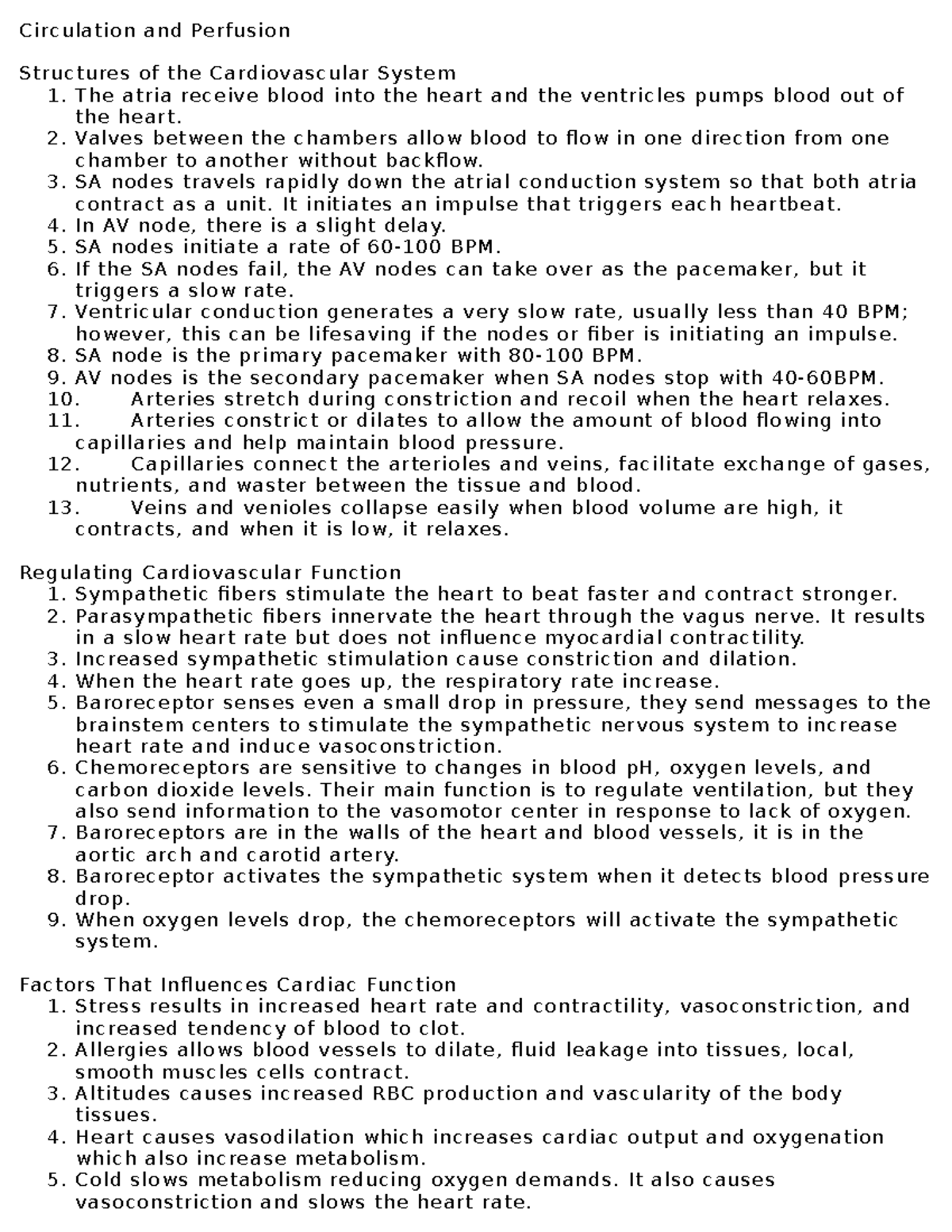 Circulation and Perfusion - Circulation and Perfusion Structures of the ...