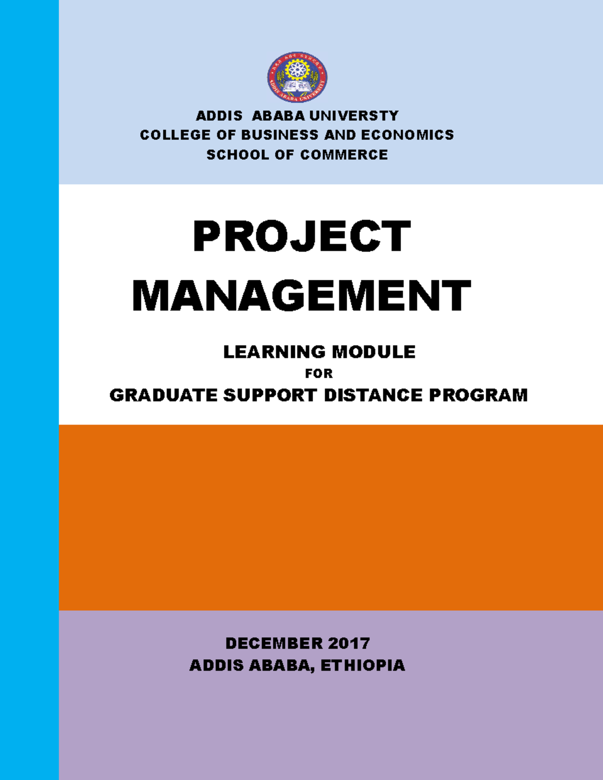 Project Management - PROJECT MANAGEMENT LEARNING MODULE FOR GRADUATE ...