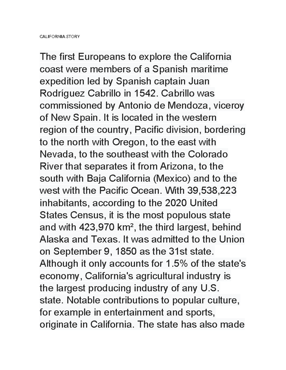 California Story - CALIFORNIA STORY The first Europeans to explore the ...