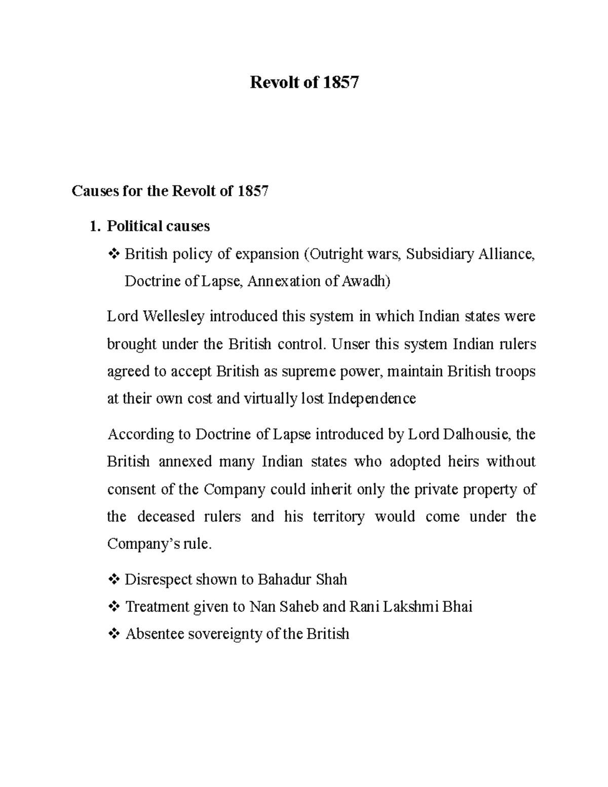 Revolt of 1857 - The Great Rebellion of 1857 is considered as the first ...