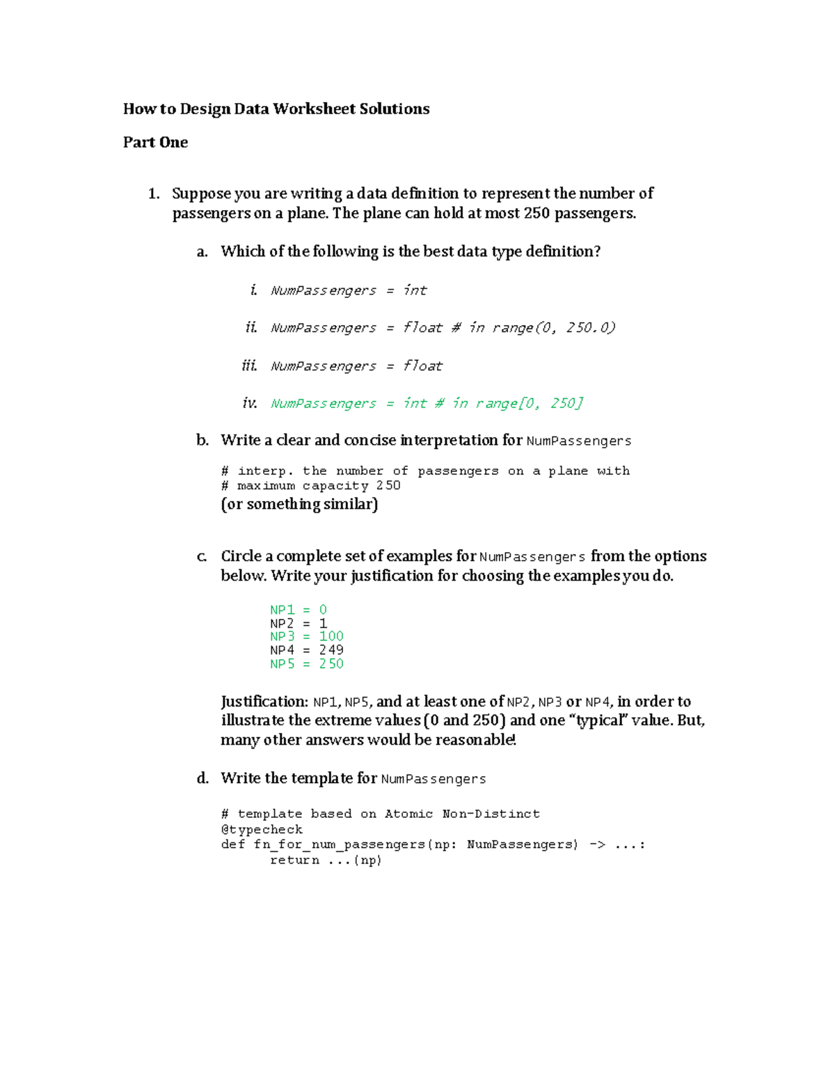 Designing Data Worksheet Solutions - Studocu