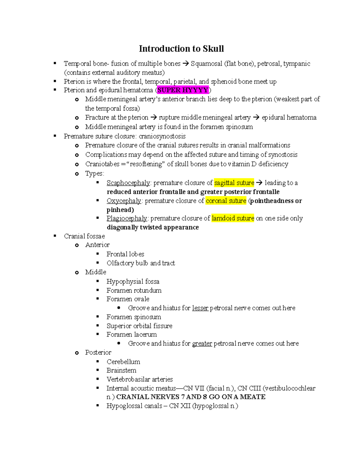 Anatomy Block 4 - abatomy - Introduction to Skull Temporal bone- fusion ...