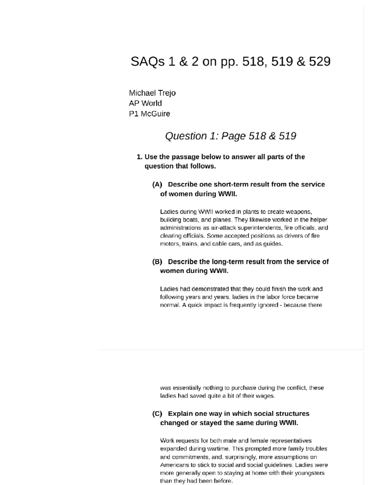 SAQs 1 & 2 on pp. 518, 519 and 529 - Google Docs - Studocu