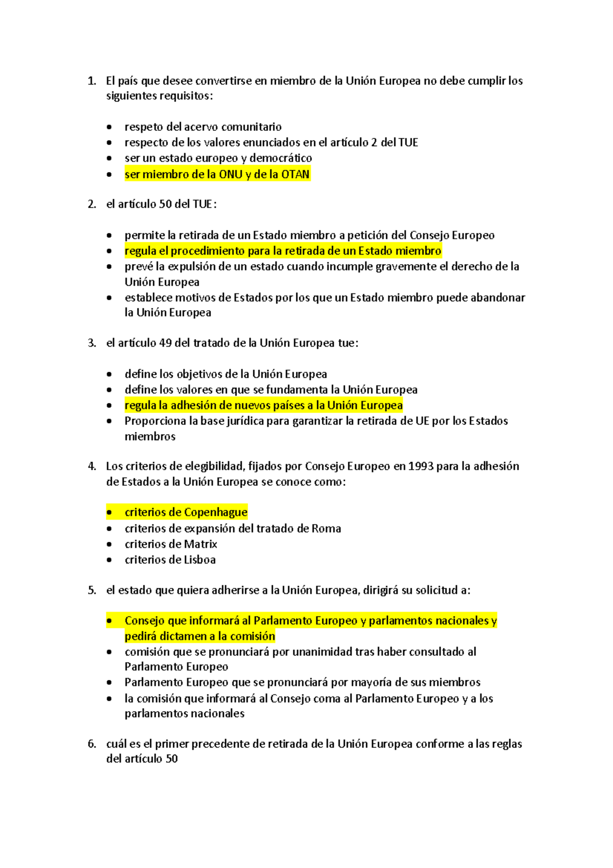 TEST IJUE Importante - El país que desee convertirse en miembro de la ...
