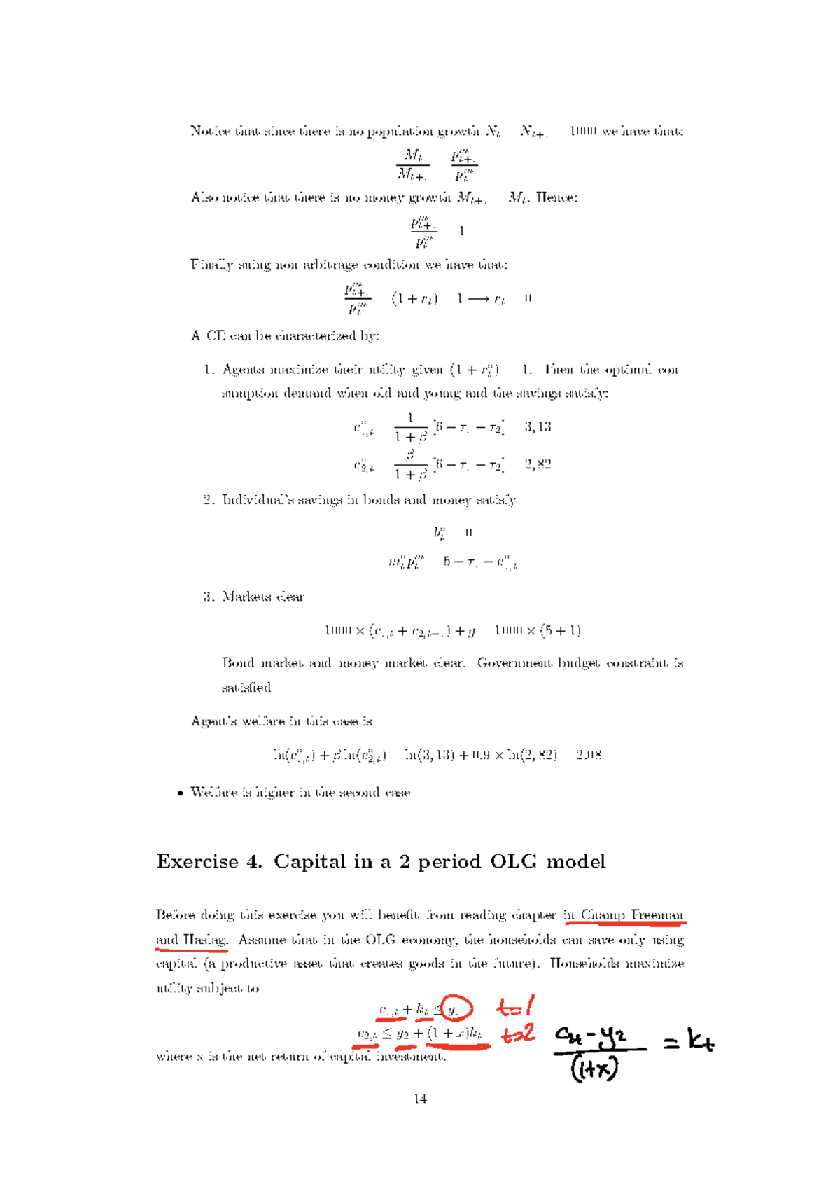 Capital - Notice that since there is no population growth N t = N t+ 1 ...