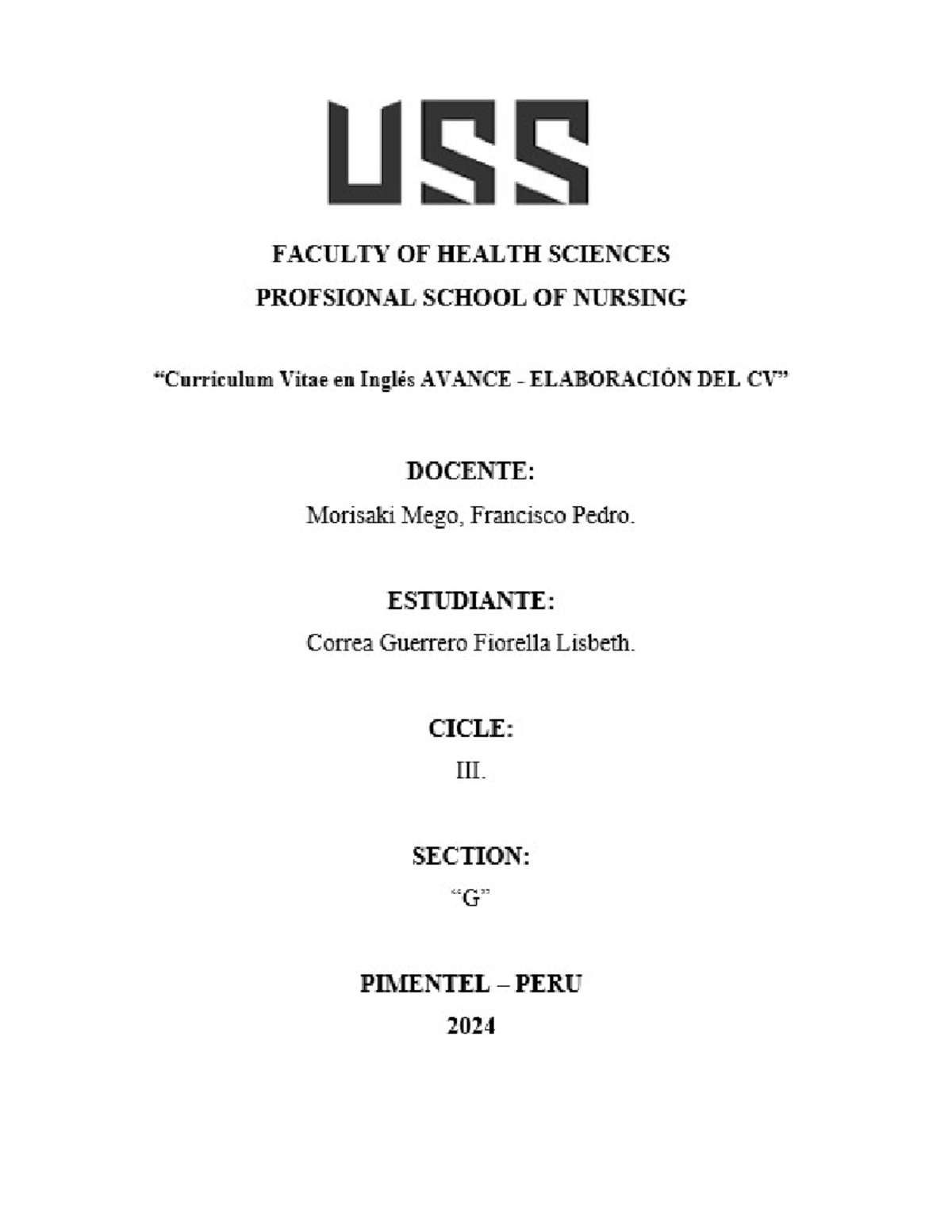 Doc1 - información importante. - USS FACULTY OF HEALTH SCIENCES ...