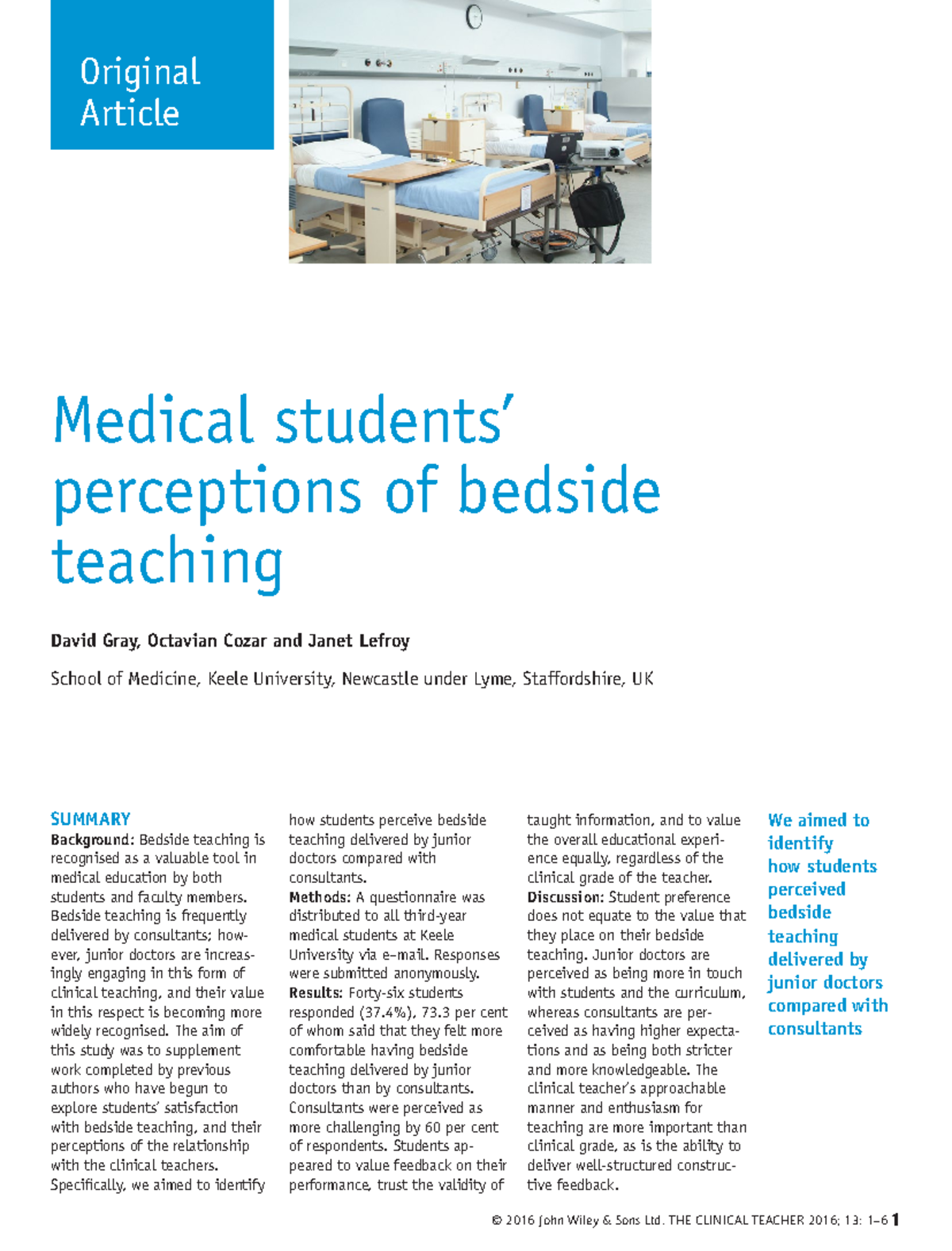 Medical students’ percepctions of bedside teaching 2017 - Original ...