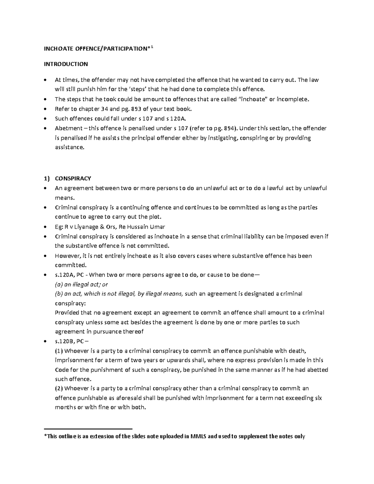 250721 Outlines- Inchoate- Participation - Warning: TT: undefined function: 32 Warning: TT ...