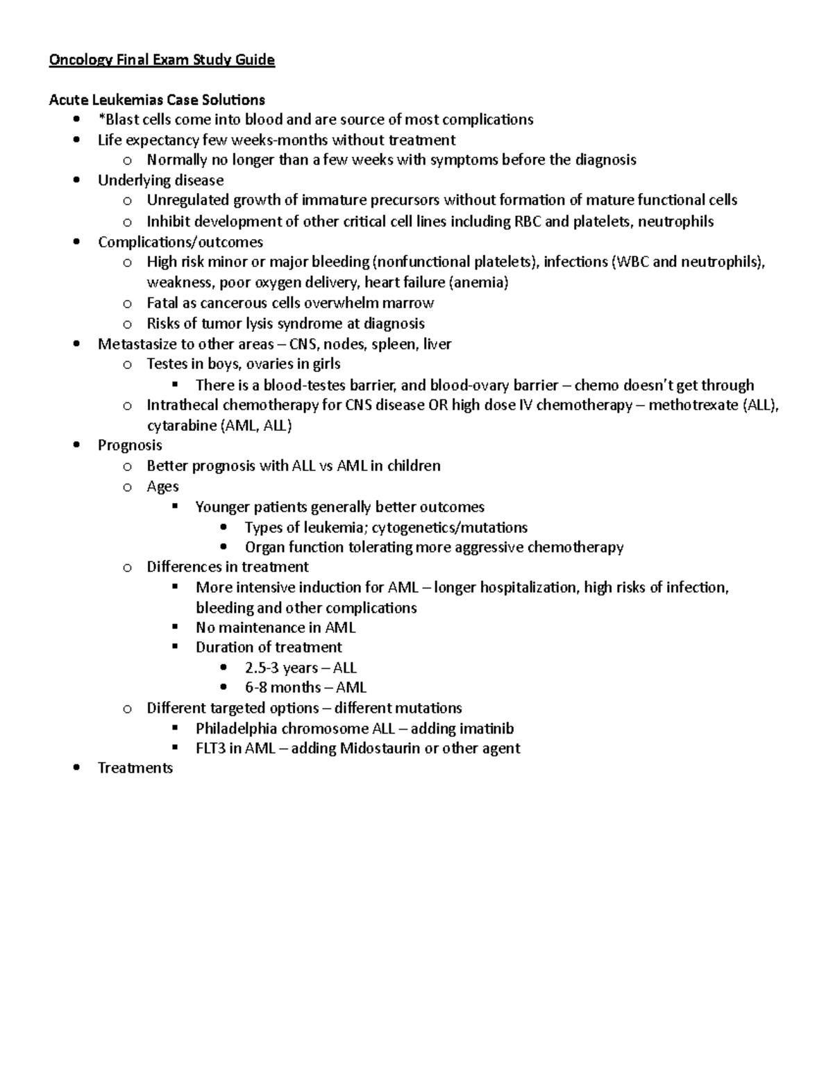 Oncology Final Exam Study Guide - ), MVI (have Ca and Vit D) Calcium ...