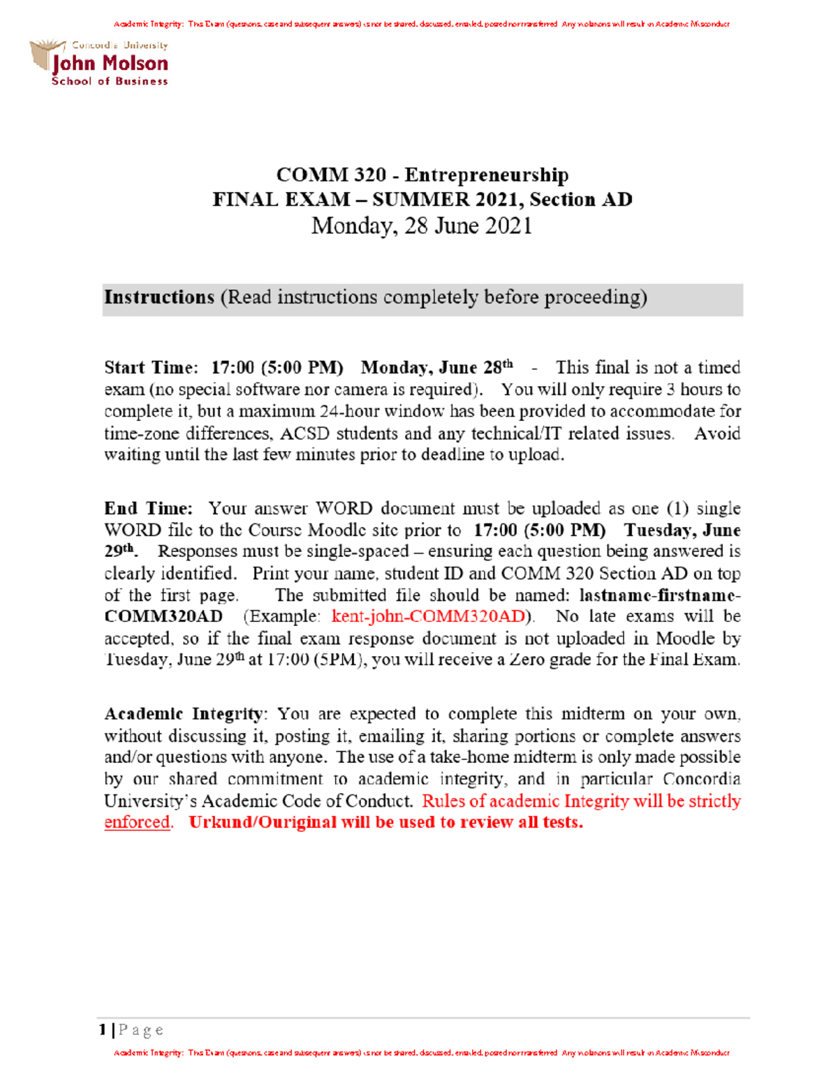 Final EXAM COMM 320 S2021 AD - 1 | P a g e 2 | P a g e 4 | P a g e ...