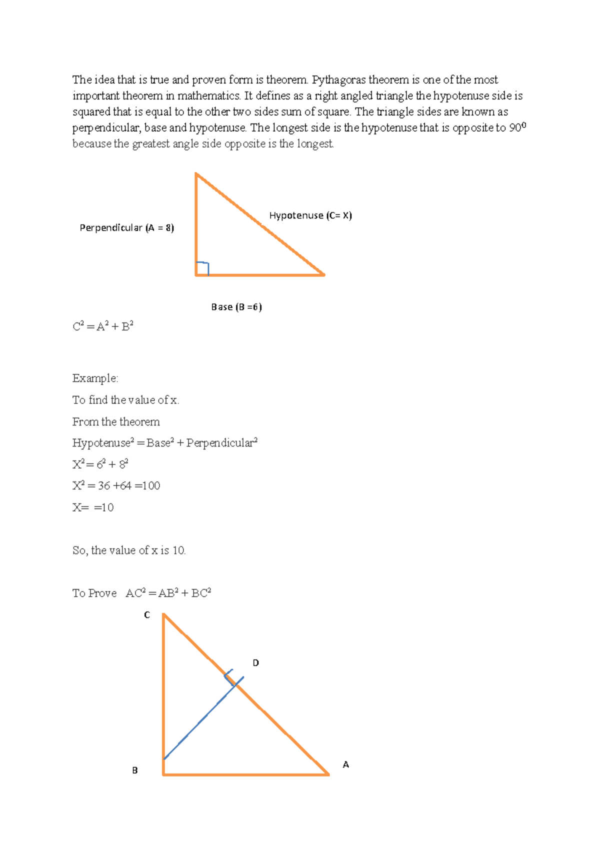 Pythagoras - Lecture notes 1 - The idea that is true and proven form is ...