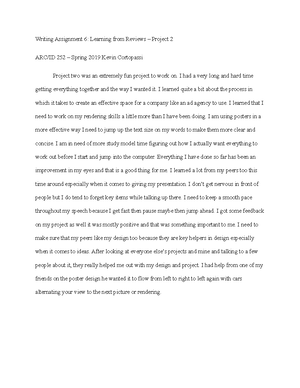 Week 1 writing assignment Arc - Kevin Cortopassi Arc 252 Design II ...