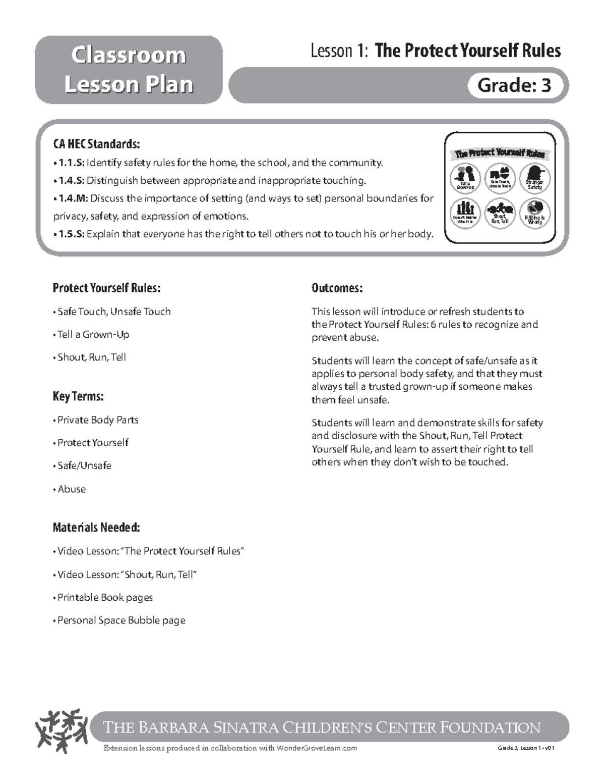Grade 3 3 1 - Classroom Lesson Plan Extension lessons produced in ...