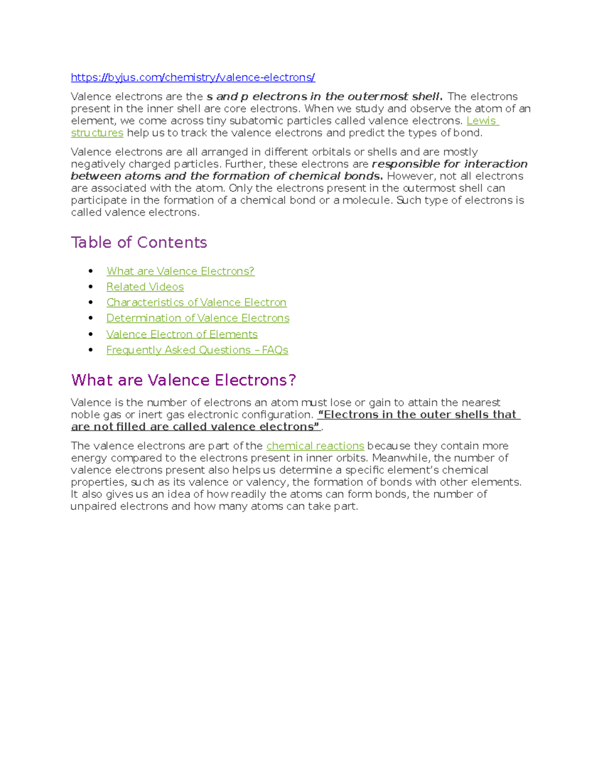Valence electrons - byjus/chemistry/valence-electrons/ Valence ...