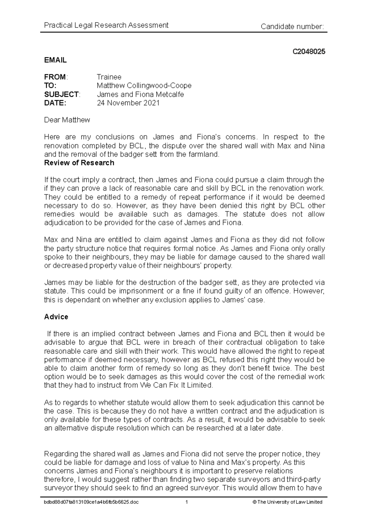 2122 ipp ws practical legal research ce01 template - C EMAIL FROM ...