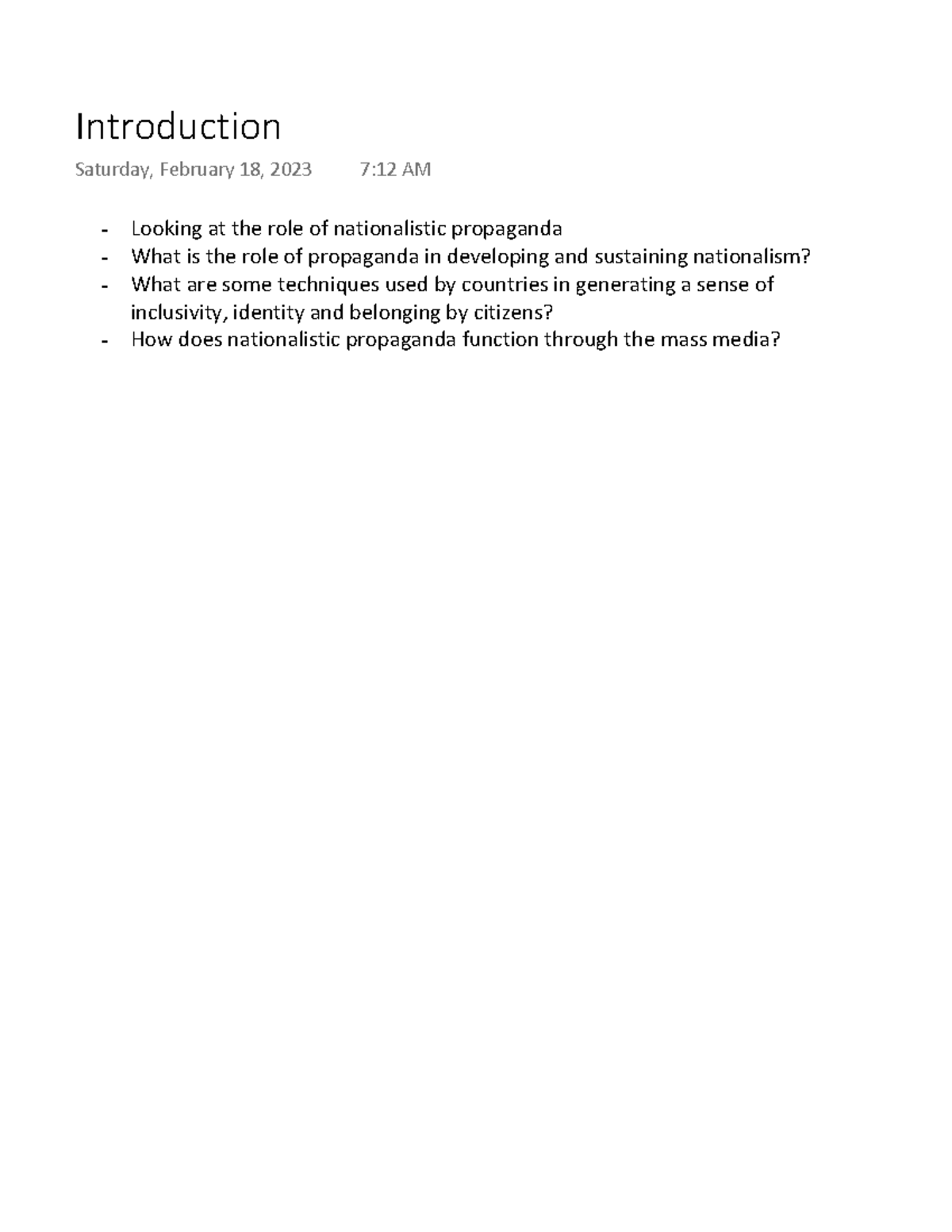 Lesson 6 Lecture Notes - Looking at the role of nationalistic ... Lesson 6 Lecture Notes - Looking at the role of nationalistic ...