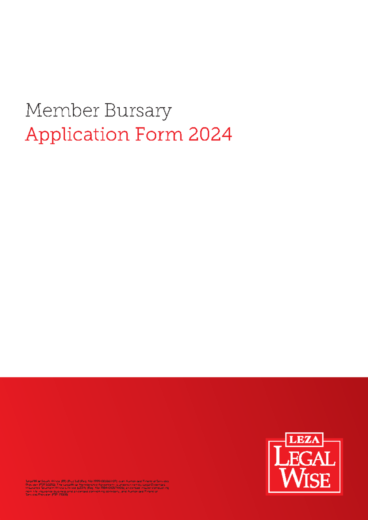 Bursary 2024 APP FORM - Member Bursary Application Form 2024 LegalWise ...