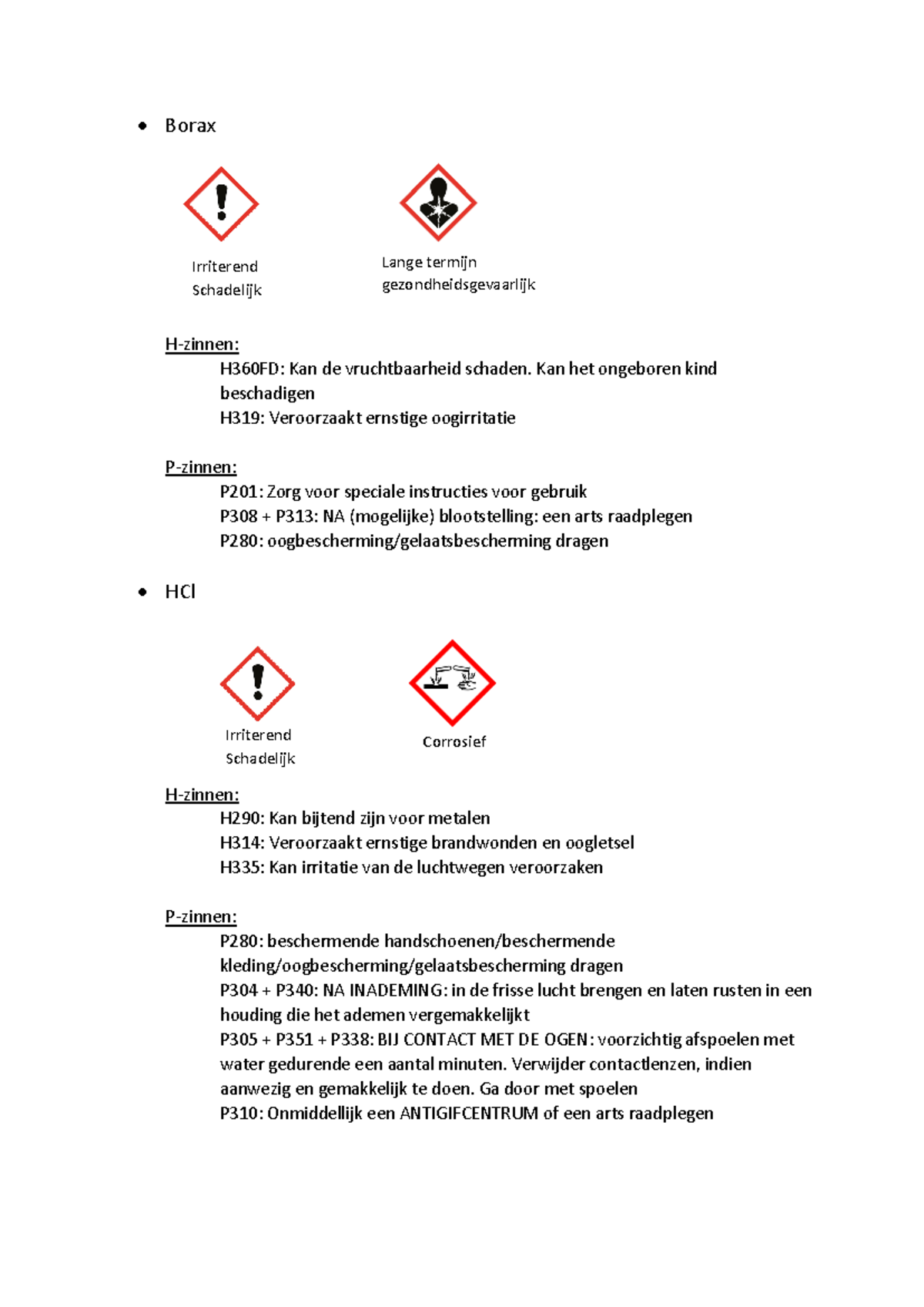 Veiligheid abo 2a - aljv j sdv Q - • Borax H-zinnen: H360FD: Kan de ...