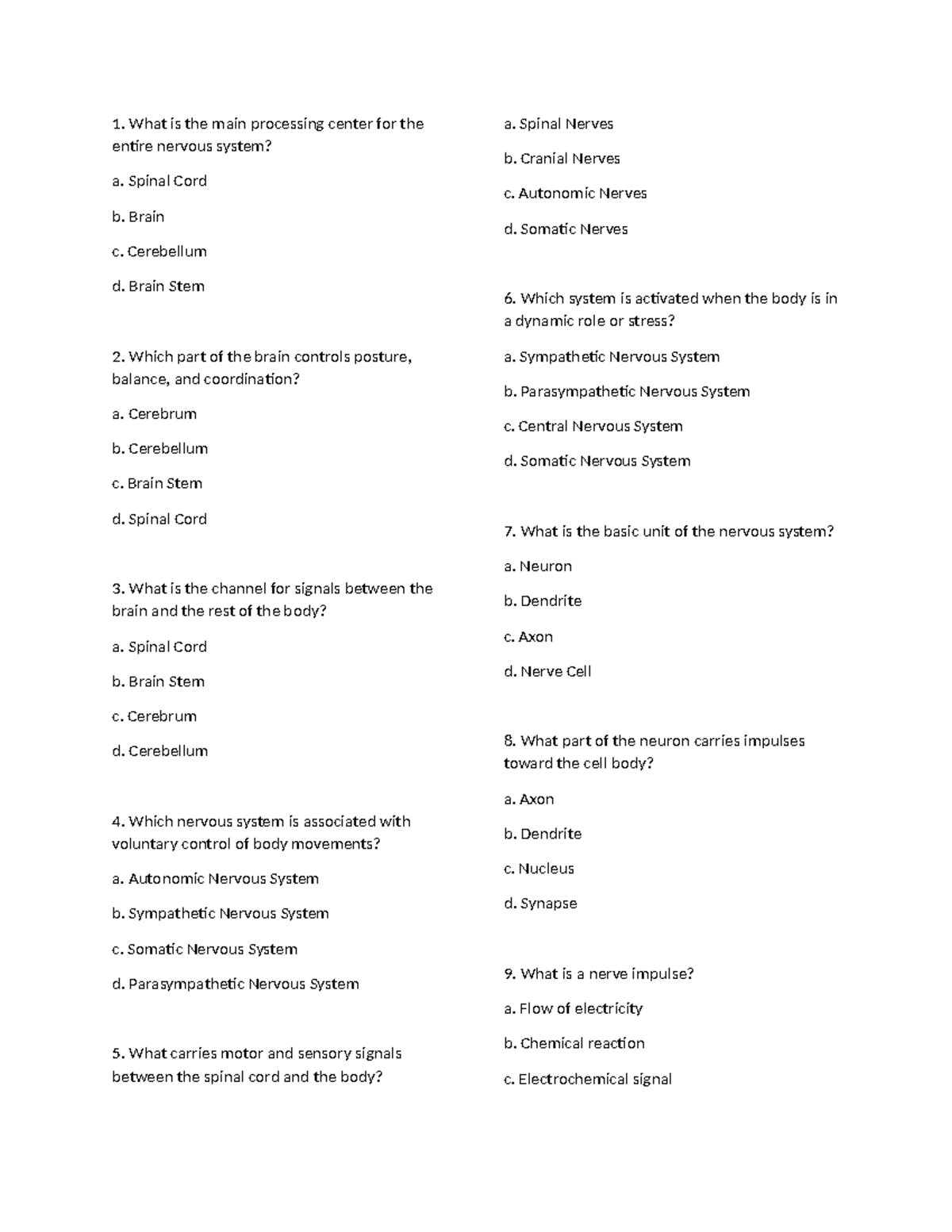 Nervous system and Endocrine system - What is the main processing ...