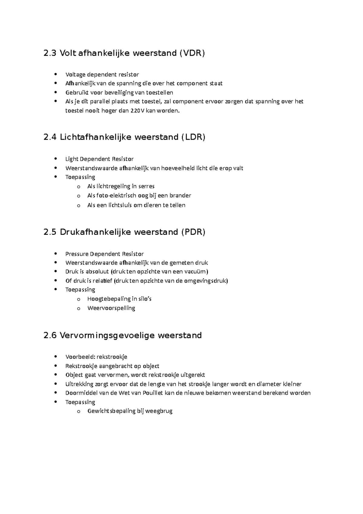 H1-H5 - 2 Volt afhankelijke weerstand (VDR) Voltage dependent resistor ...