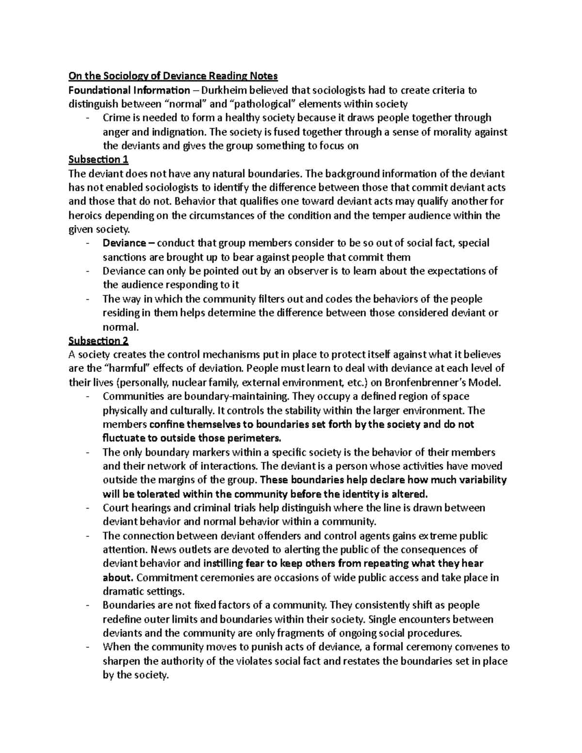 On the Sociology of Deviance Reading Notes - On the Sociology of ...