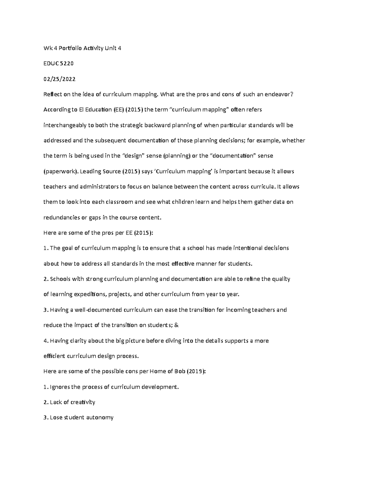 EDUC 5220 UNIT 4 Portfolio Activity Unit 4 - Wk 4 Portfolio Activity ...