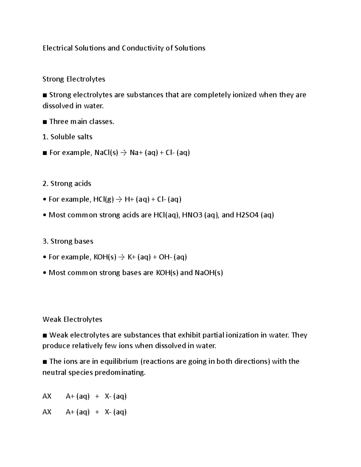174 - Electrical Solutions and Conductivity of Solutions - Electrical ...
