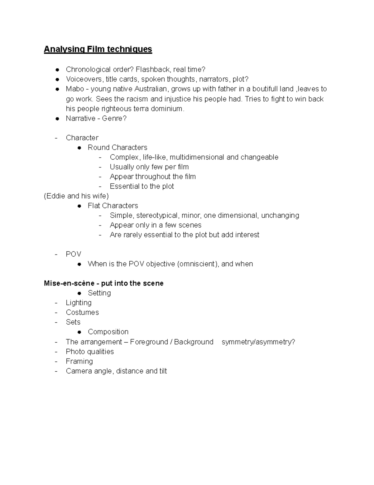 Analysing Film techniques - Google Docs - Analysing Film techniques ...
