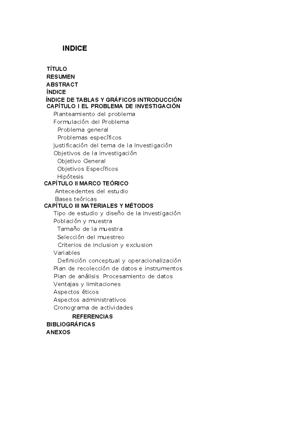 GUÍA PARA LA Elaboración DE Tesis 1 - INDICE TÍTULO RESUMEN ABSTRACT ...