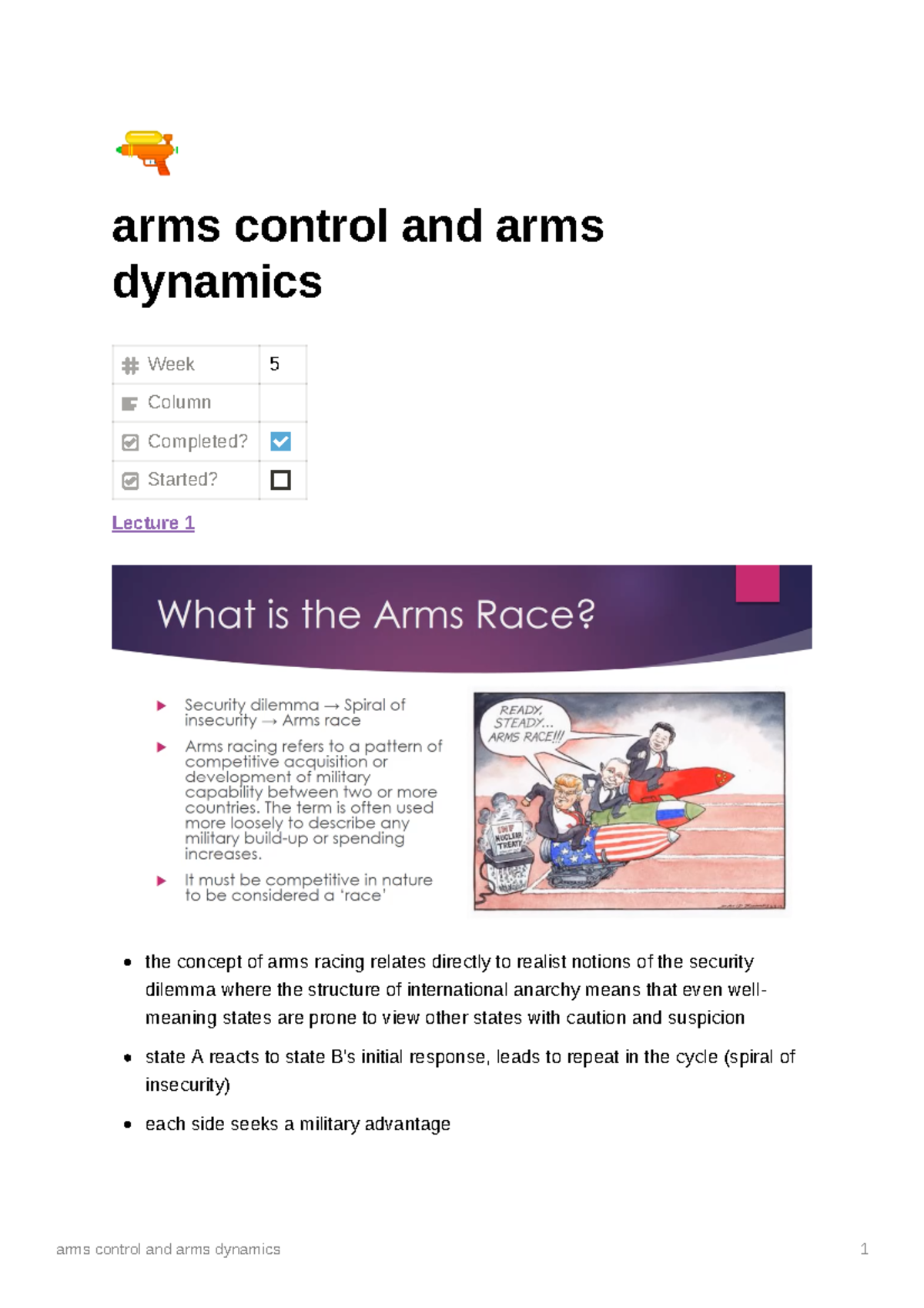 Arms control and arms dynamics - 🔫 arms control and arms dynamics Week ...