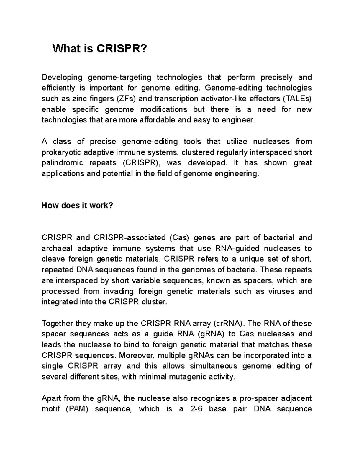 What is Crispr - What is CRISPR? Developing genome-targeting ...