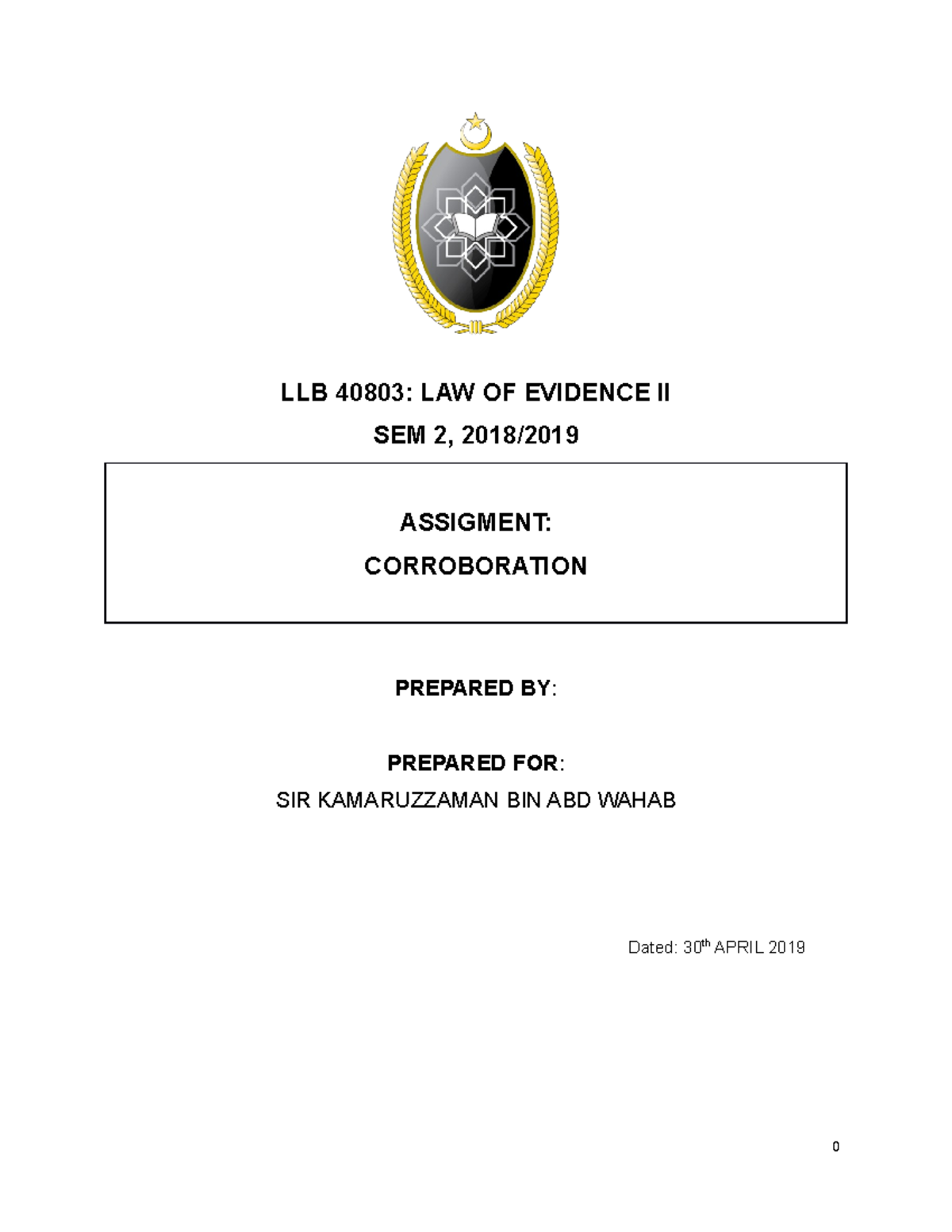 Corroboration - whether every evidence or proposition must be ...