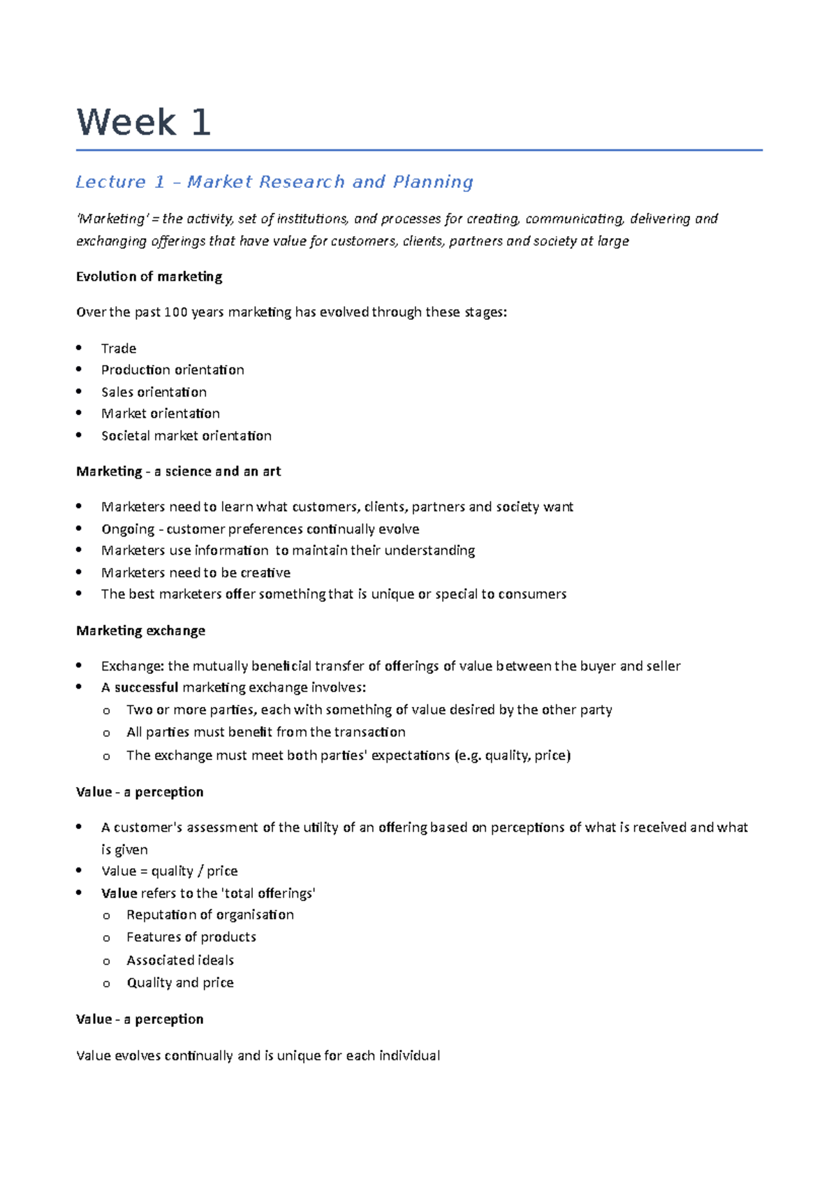 Lecture 1 - Introduction - Week 1 Lecture 1 – Market Research and ...