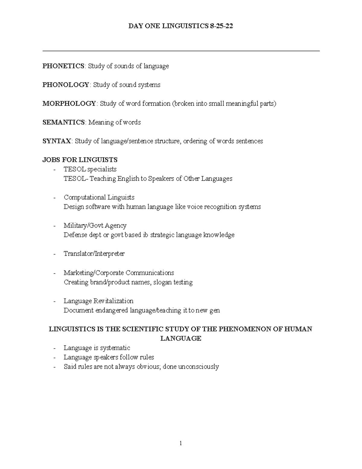 DAY 1 Linguistics - Basic notes in phonetics // Professor Calvet LCD ...