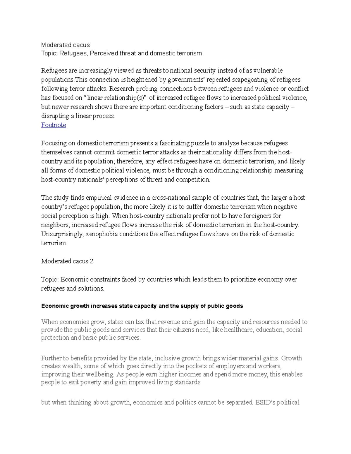 Moderated cacus - USEFUL FOR MODEL UNITED NATIONS - Moderated cacus ...