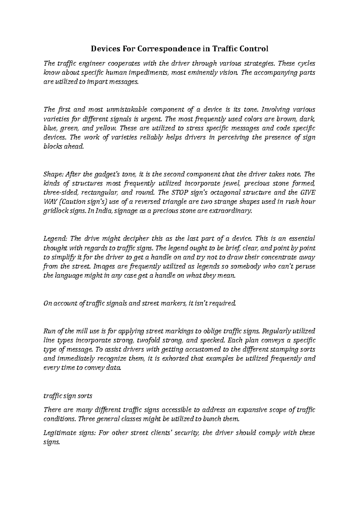 Devices For Correspondence in Traffic Control - These cycles know about ...