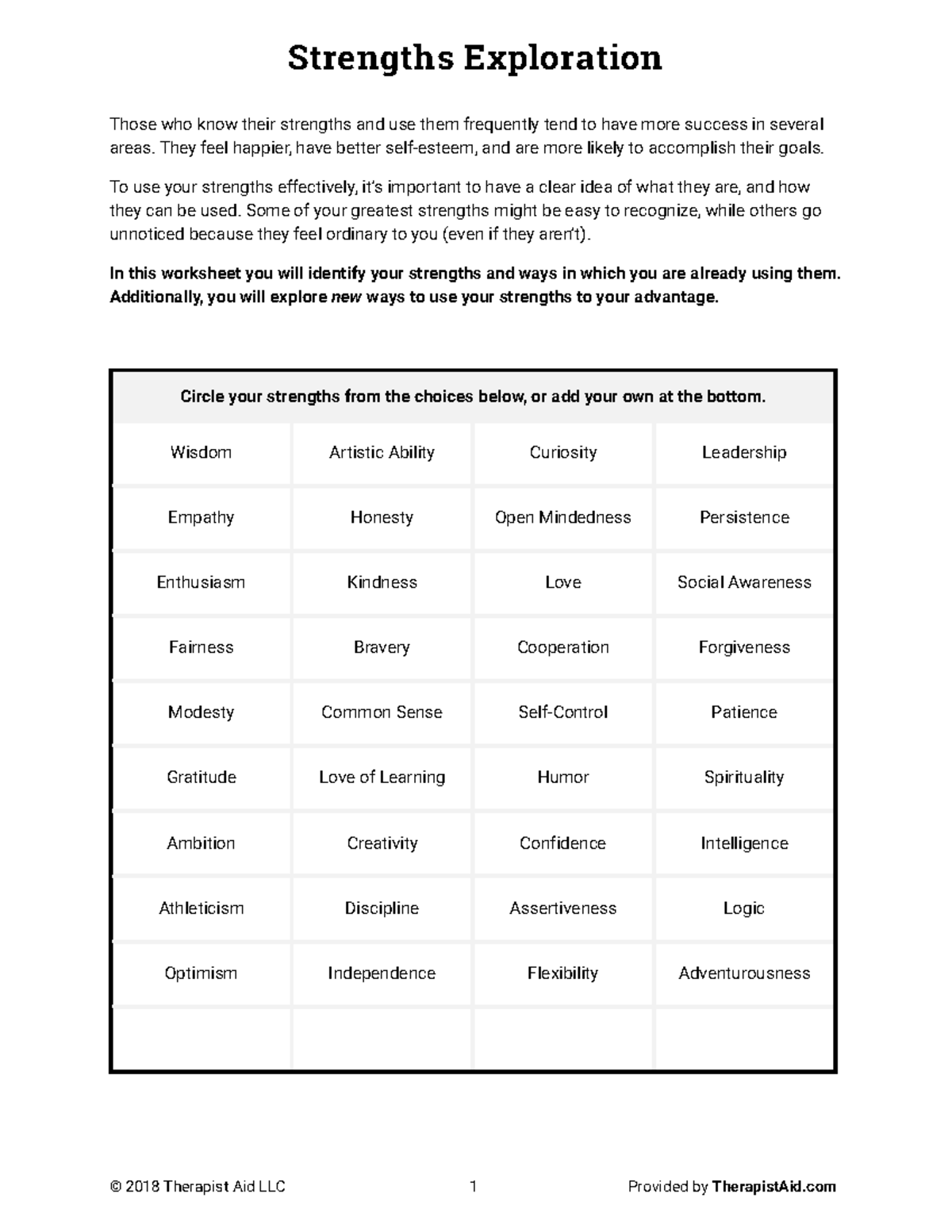 Strengths-exploration - Those who know their strengths and use them ...