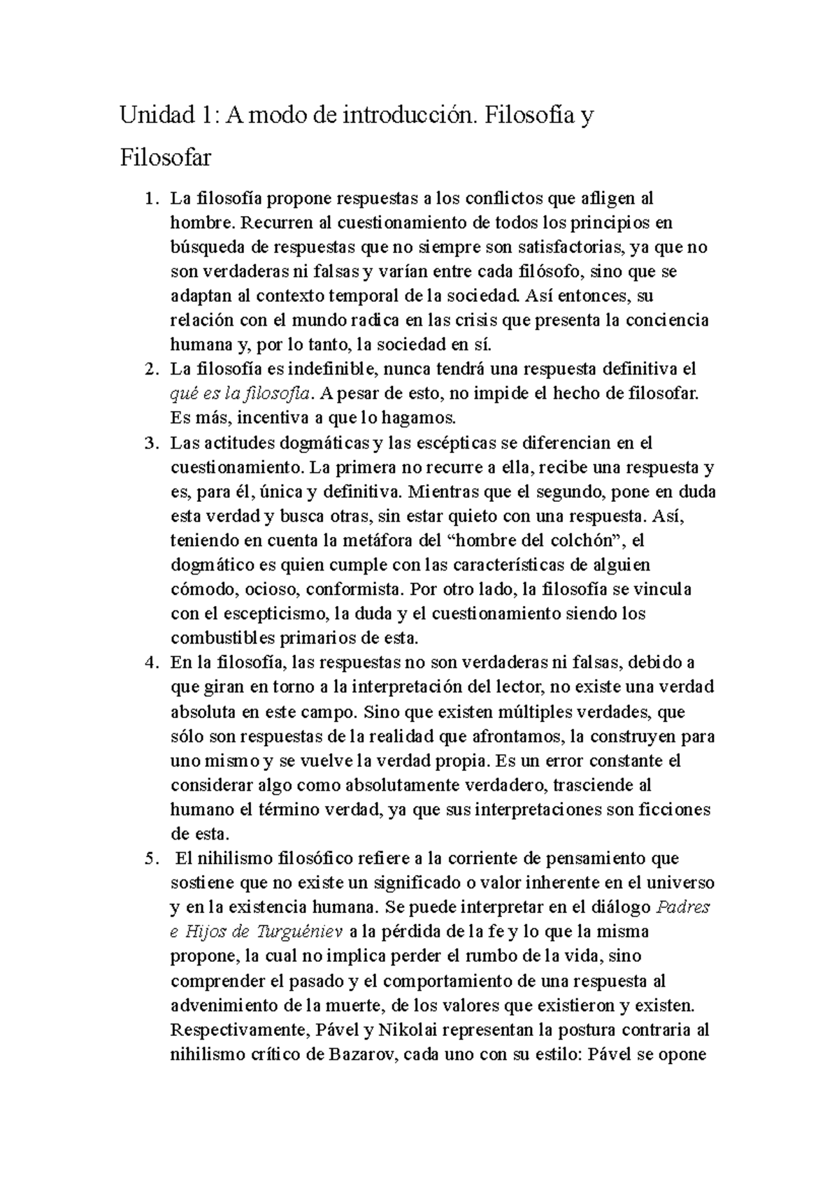 Unidad 1 - Filosofía y filosofar - Unidad 1: A modo de introducción ...