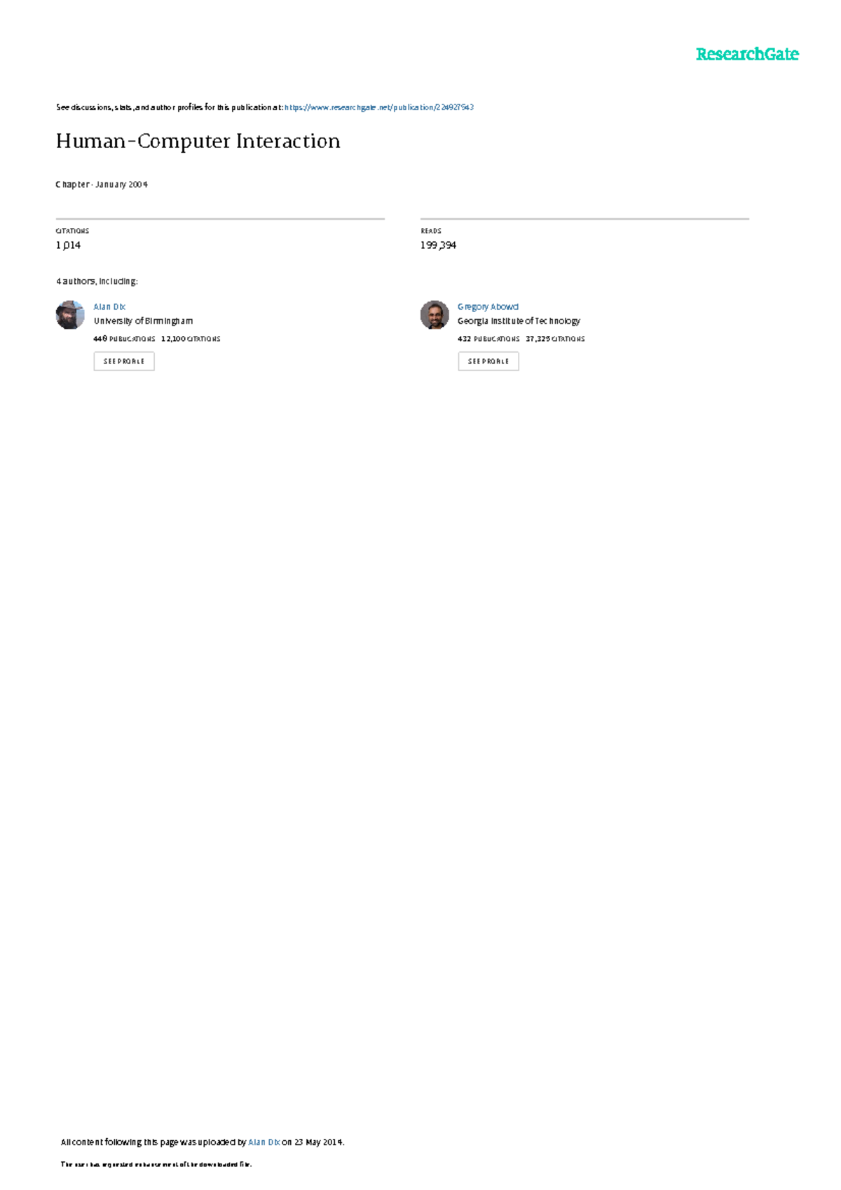 Human-Computer Interaction - See discussions, stats, and author profiles for this publication at ...