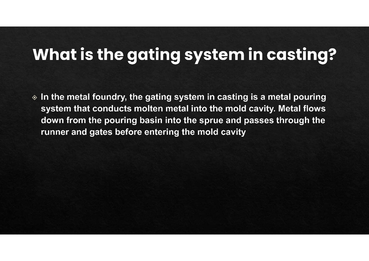 Gating Systems in Casting - Mechanical and Automation - Studocu