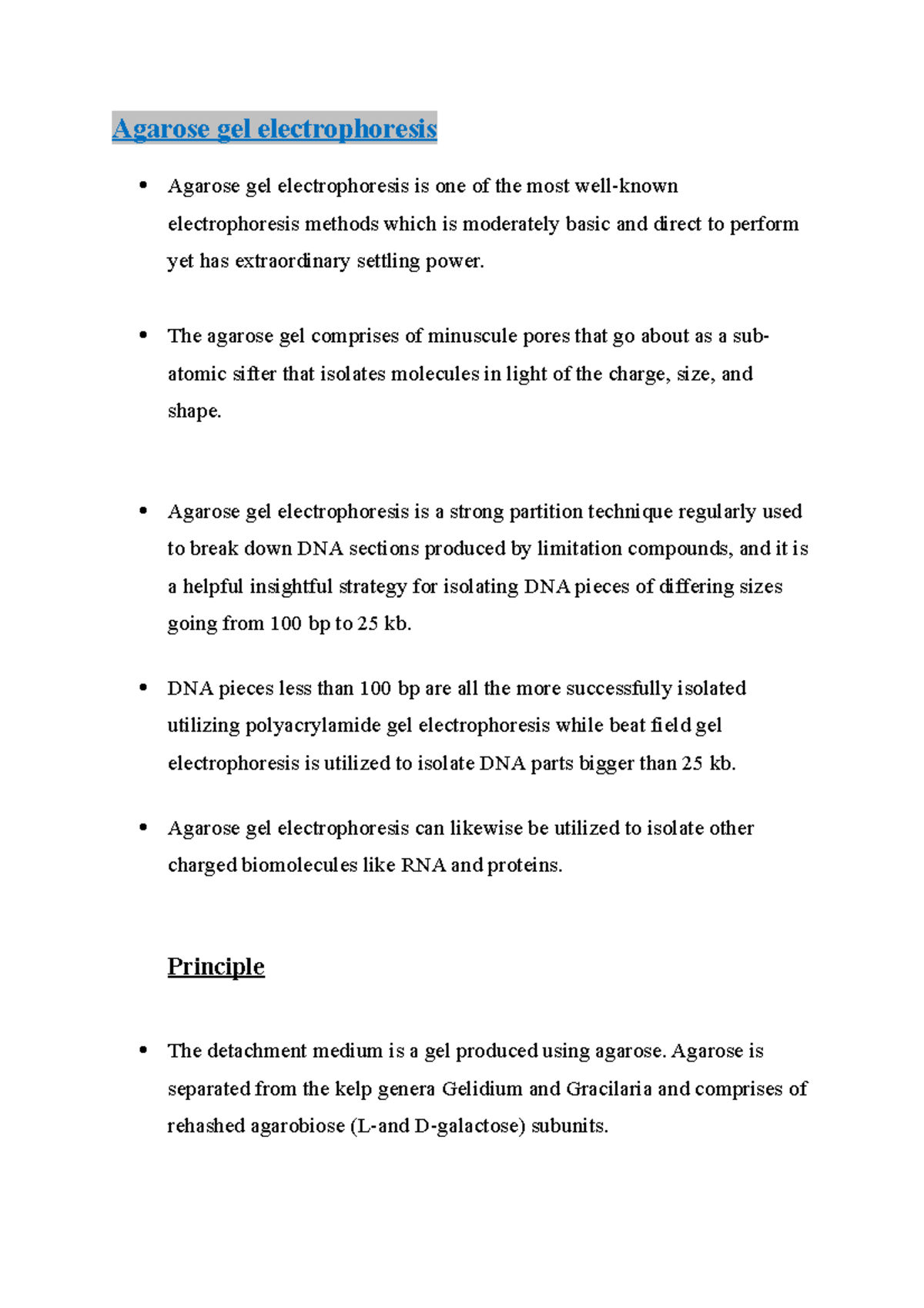 Agarose gel electrophoresis - The agarose gel comprises of minuscule ...
