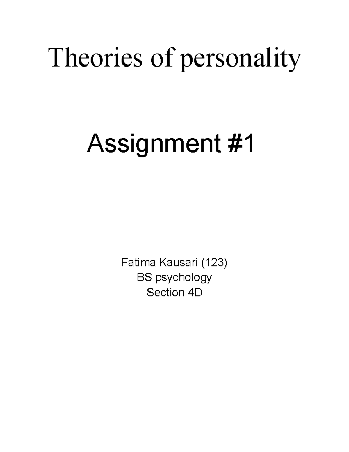 Theories of personality, personality traits - Theories of personality ...