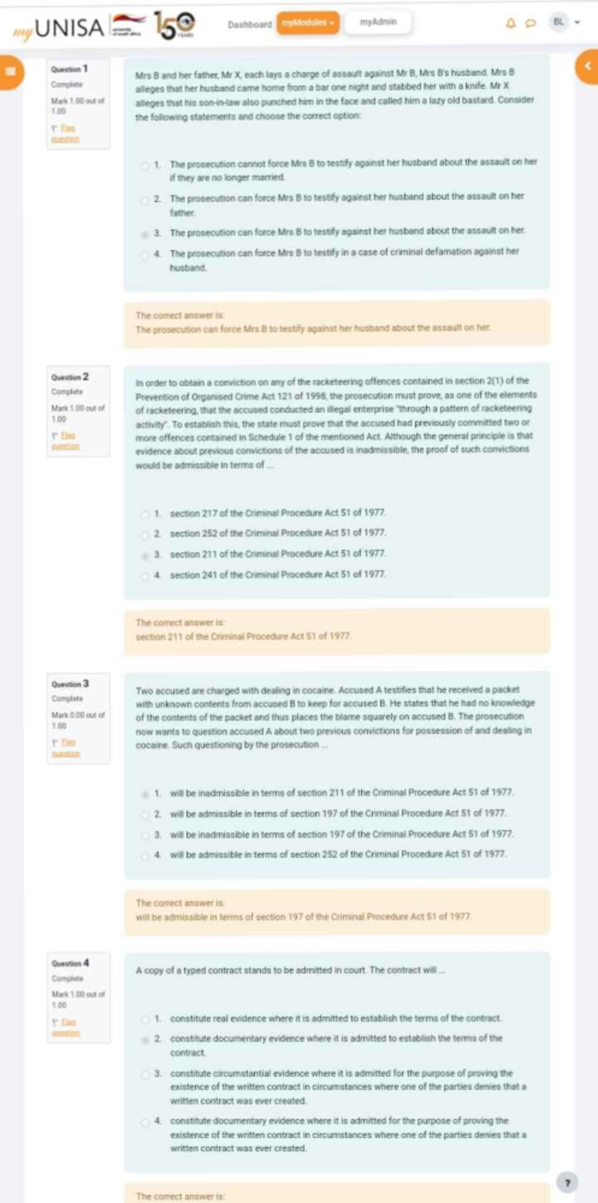 LEV3701 Assignment 2 & 3 review - UNISA Dashboard myModules myAdmin BL HART Question 1 Mrs B and ...